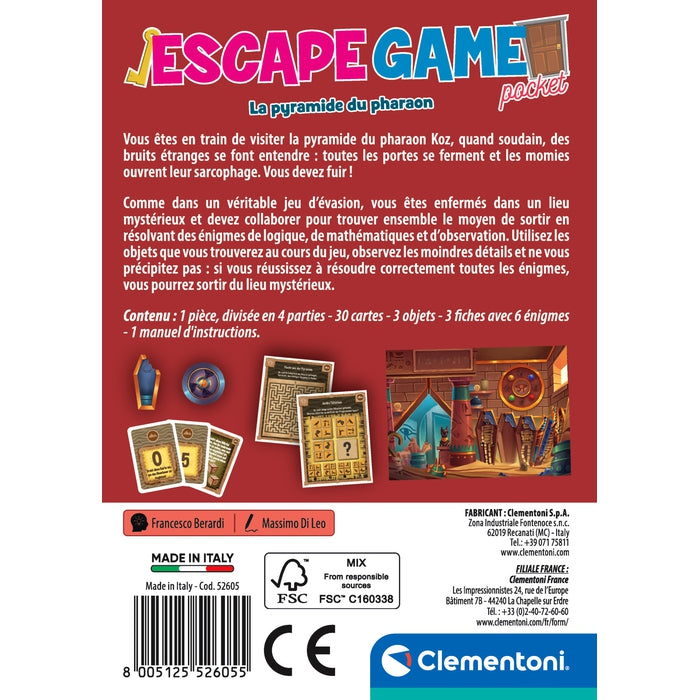 Escape Game - La pyramide du pharaon – Clementoni BE